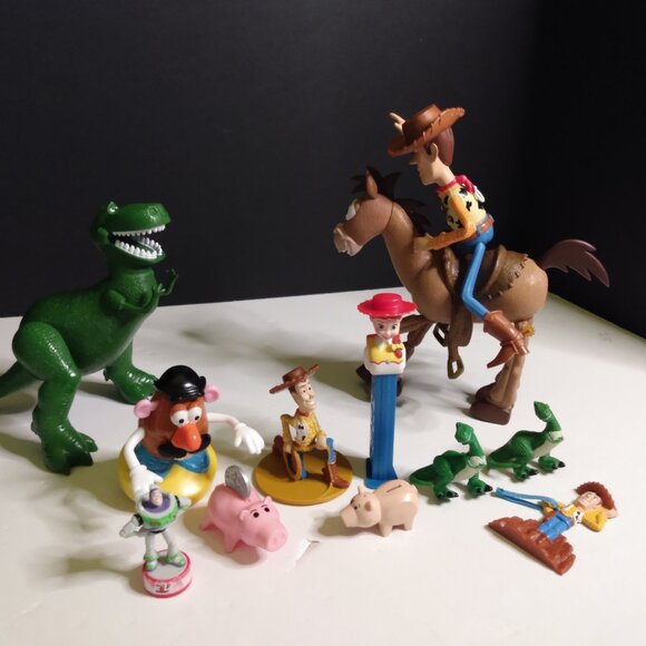 Toys | 7 Toy Story Moving Bullseye Figure Rider Woody 6 Rex Posable ...